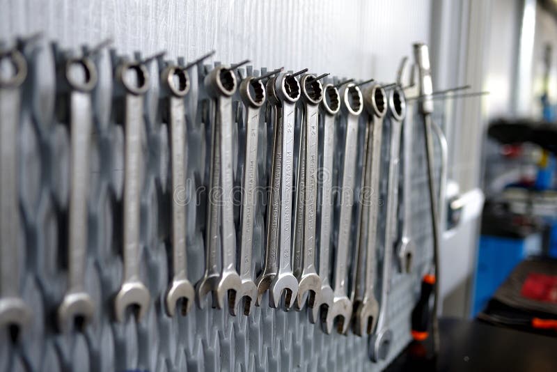 Tools, a set of wrenches. stock photo. Image of technology - 215140452