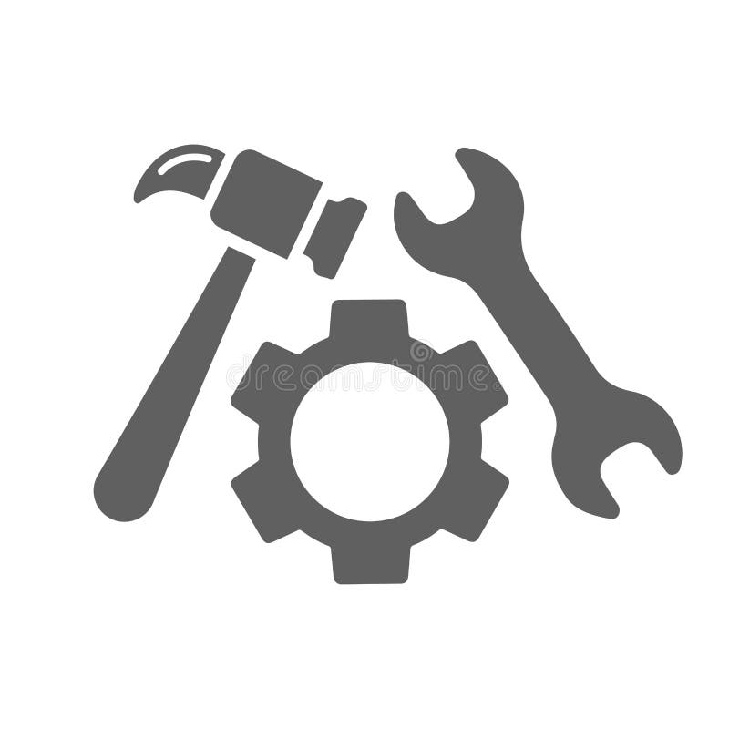 Tools, Settings Icon. Gray Vector Graphics Stock Vector - Illustration ...