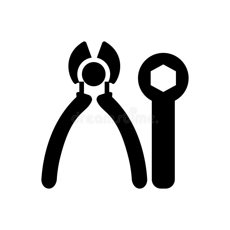Black Solid Icon for Tools, Settings and Gadget Stock Illustration ...