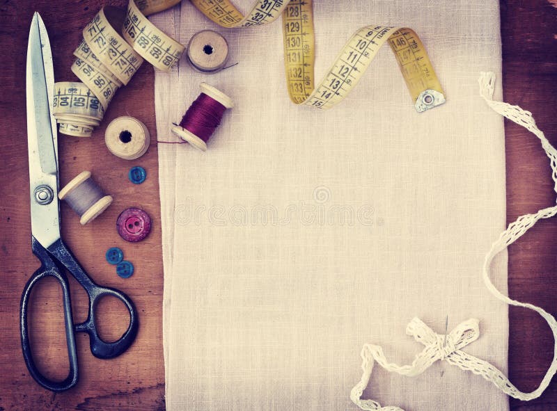 Beautiful Sewing Background Stock Image - Image of handmade, textile ...
