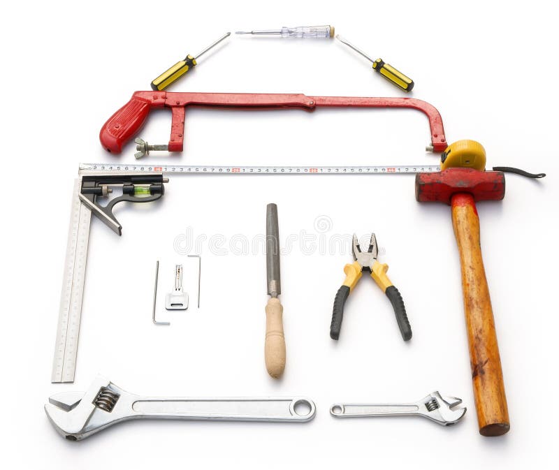 Tools shaped like a house stock image. Image of clippingpath - 29310761