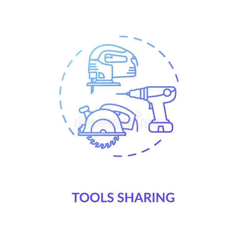 Tools Sharing Blue Gradient Concept Icon Stock Vector - Illustration of ...
