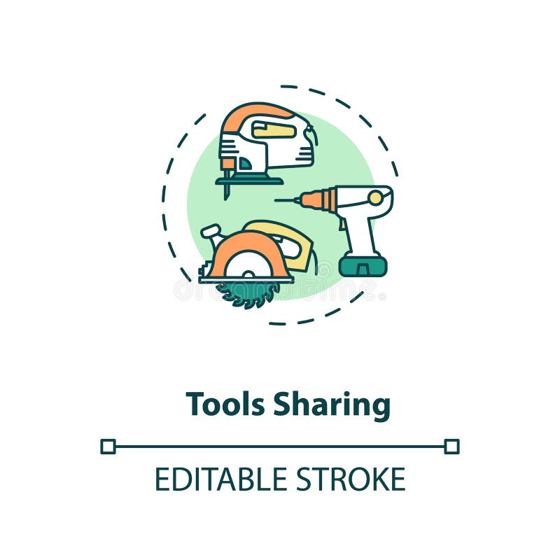 Tools sharing concept icon stock vector. Illustration of metaphor ...
