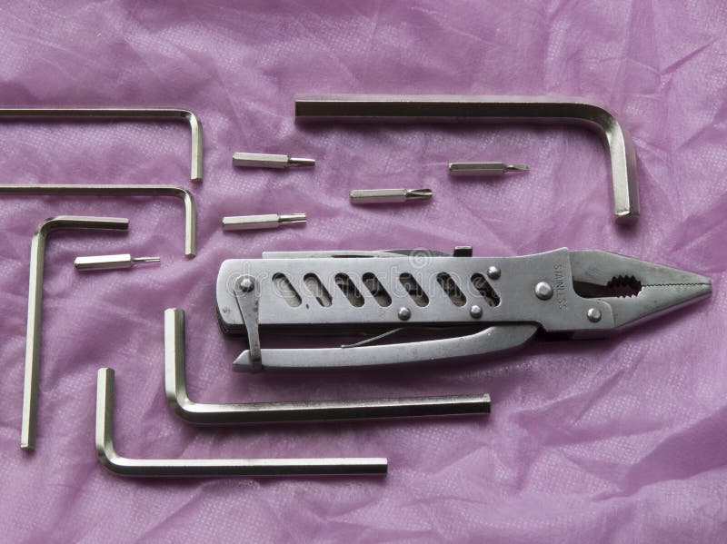 Tools of shiny metal stock photo. Image of keys, pink - 154758170