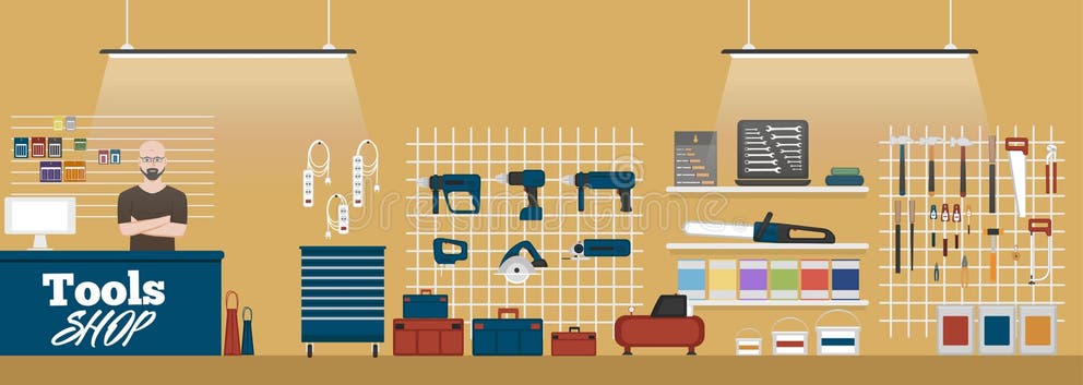Tools Shop Banner with Instruments Stock Vector - Illustration of ...