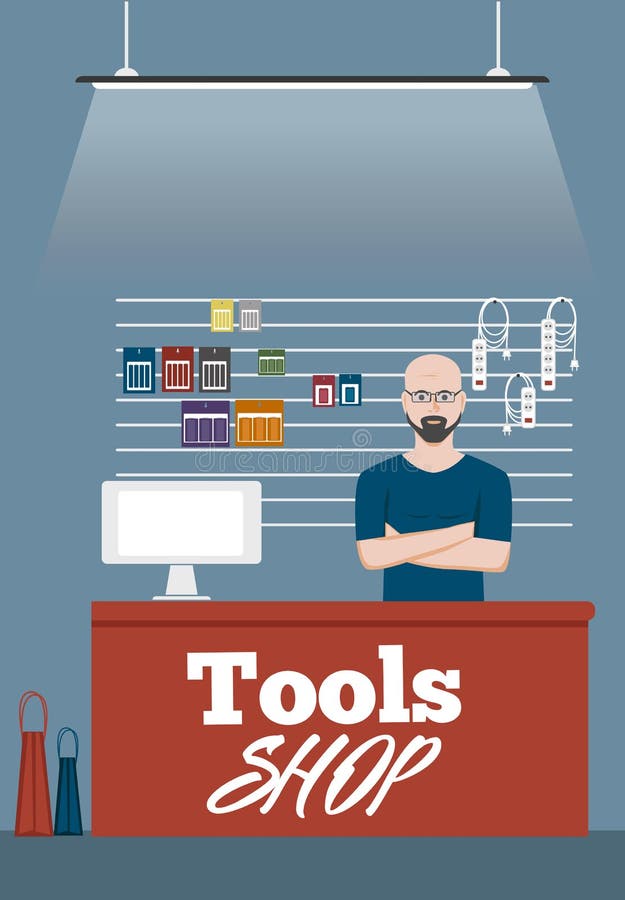 Tools Shop Banner with Instruments Stock Vector - Illustration of ...