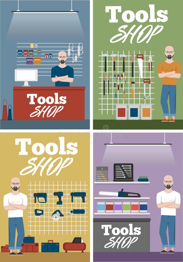 Tools Shop Banner with Instruments Stock Vector - Illustration of ...