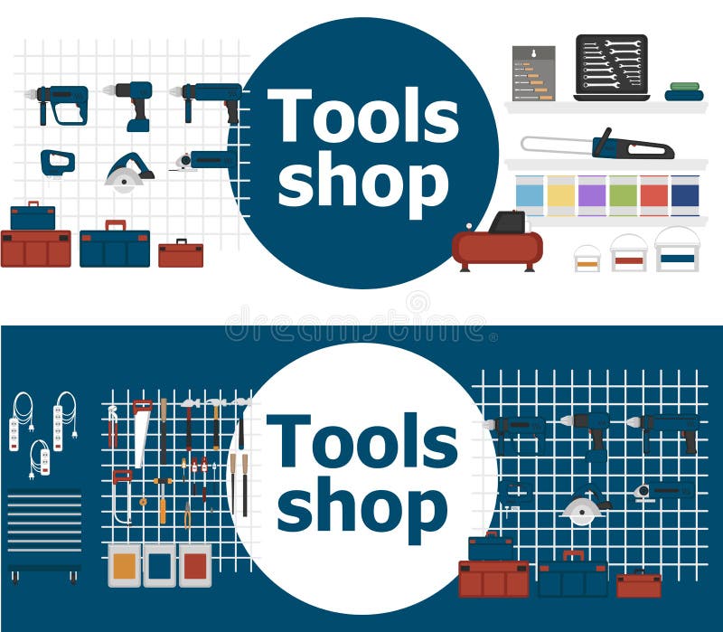 Tools Shop Banner with Instruments Stock Vector - Illustration of ...