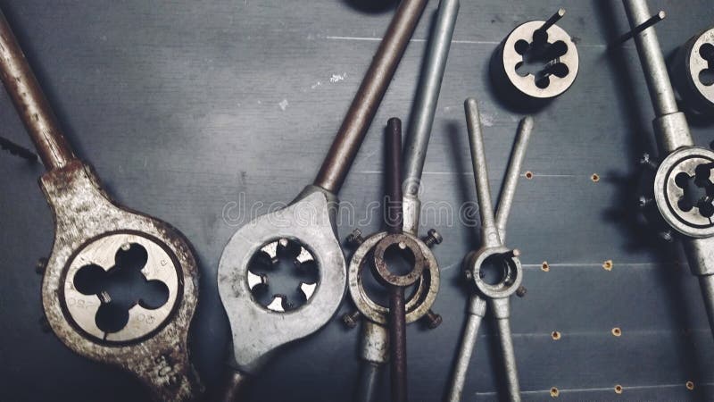 Mechanical Steel Tools. To Meke a Thread. Stock Photo - Image of steel ...