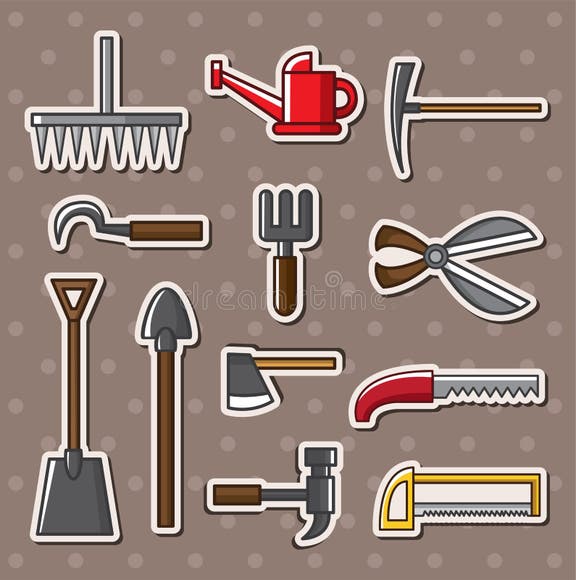 Tools stickers stock vector. Illustration of adorable - 25511242