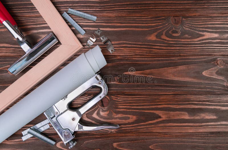 Tools for Stretching the Canvas Onto a Wooden Frame. Copy-space Stock ...