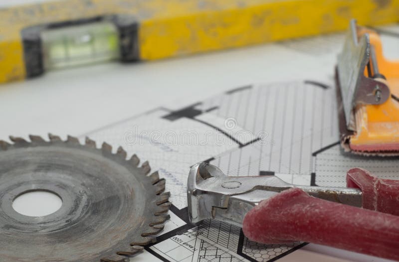 Tools on the table stock photo. Image of hardware, circular - 94294692