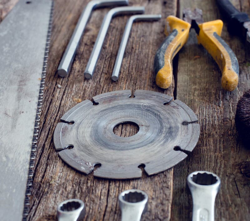 Tools on the table stock photo. Image of constructor - 46393200