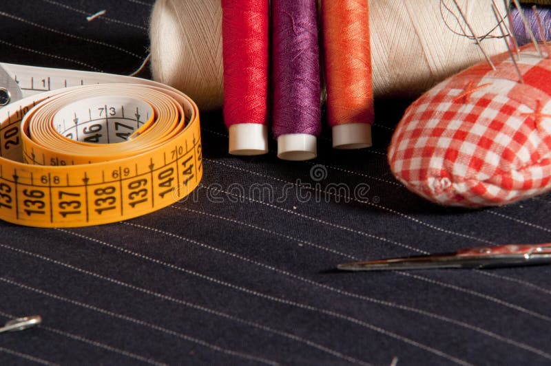 A Set of Tools for the Tailor - Thread, Scissors, Pins, Coils, Needles ...