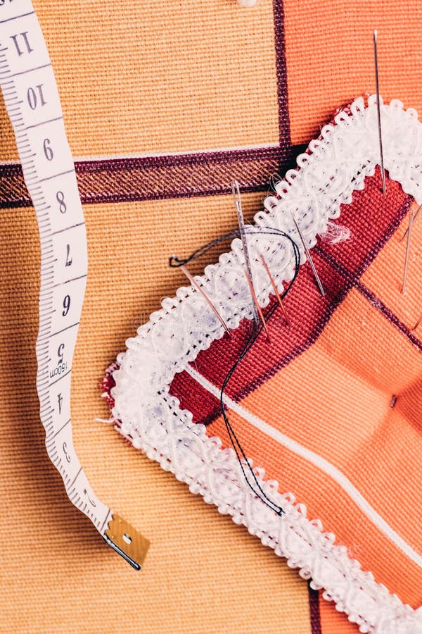 Tailor Instruments and Pattern Cutting of Clothes Stock Image - Image ...