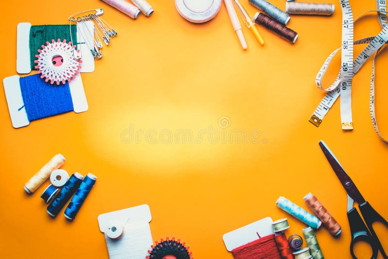Tailor Instruments and Pattern Cutting of Clothes Stock Image - Image ...
