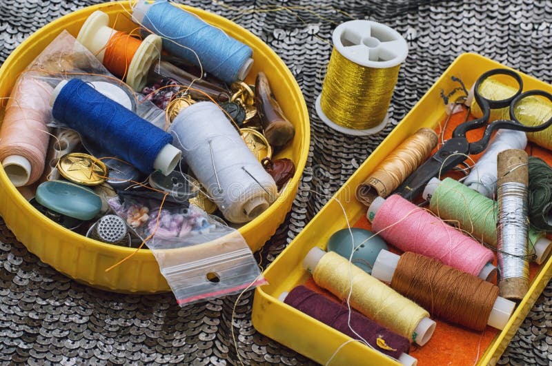 Tools tailor stock image. Image of hand, equip, filament - 35512491