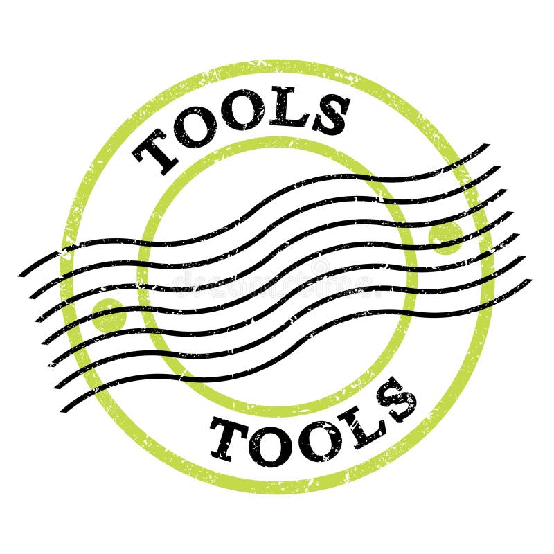 TOOLS, Text Written on Green-black Postal Stamp Stock Illustration ...