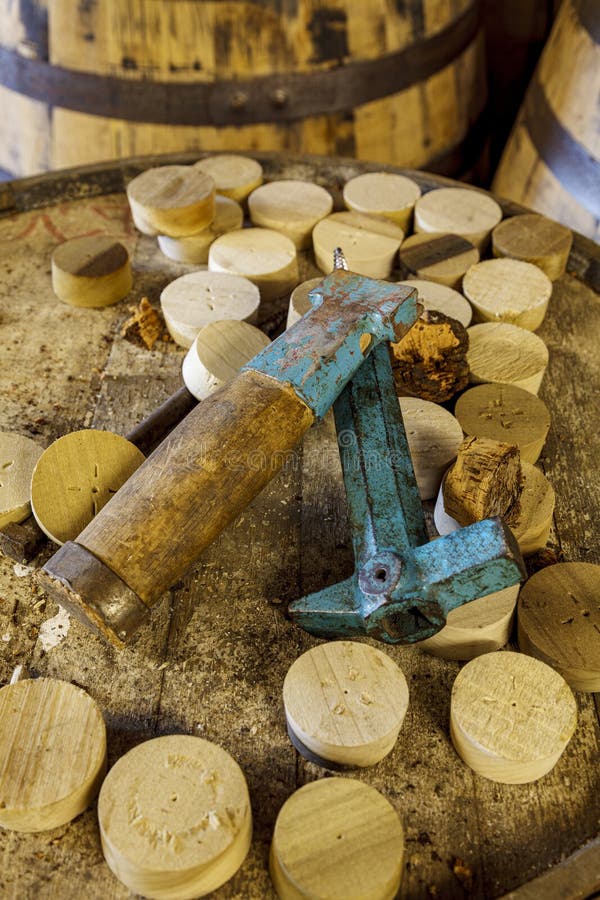 Tools To Insert and Remove Bungs from Whisky Barrels, on the Top of a ...