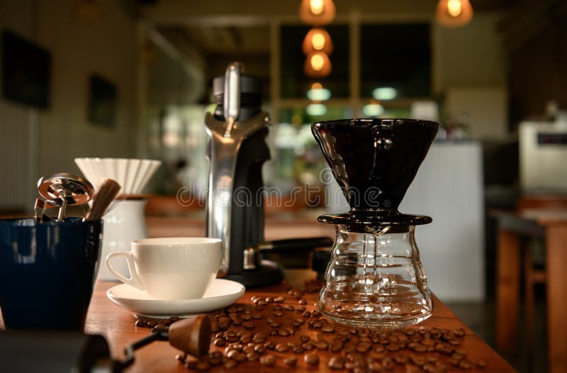 Drip Coffee and Brewing Drip Coffee Stock Image - Image of black ...
