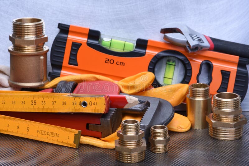 Tools To Work on Heating Systems and Plumbing Stock Photo - Image of ...