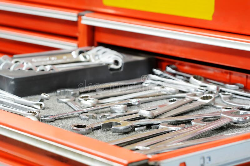 Tools in a tool box stock photo. Image of puncher, equipment - 80156488