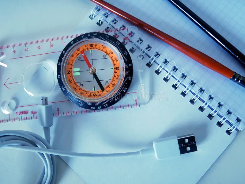 Compass and Objects on a White Background for Travel Stock Image ...