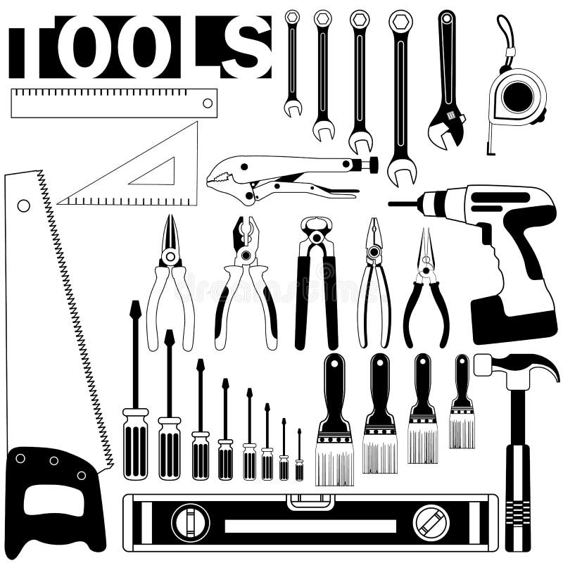 Tools two tone stock vector. Illustration of mechanical - 57453837