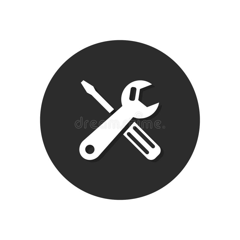 Tools Vector Icon, Circle Flat Design Button, Web Illustration Stock ...