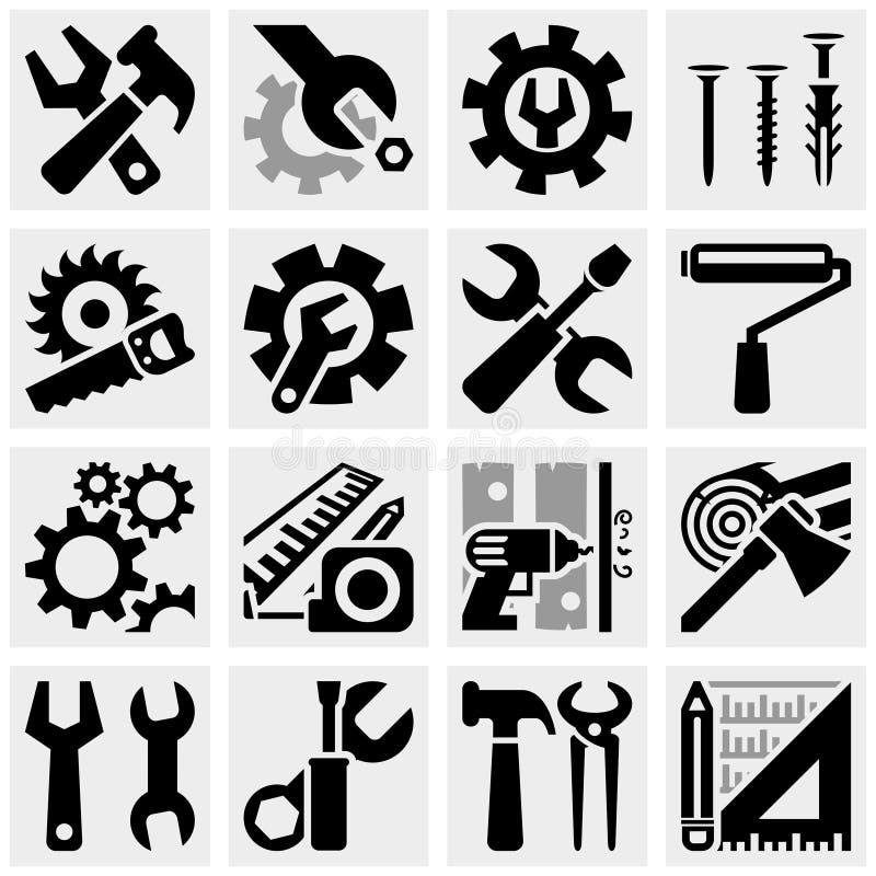 Tool icon set stock vector. Illustration of repair, gear - 47972427