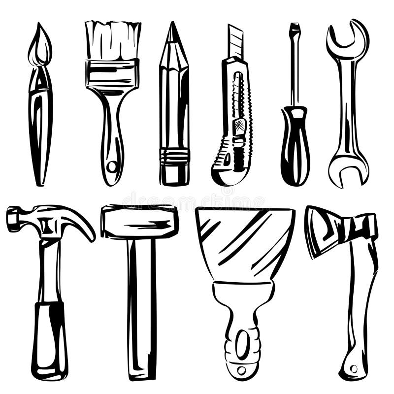 Set tool vector stock vector. Illustration of drill, instrument - 5665807