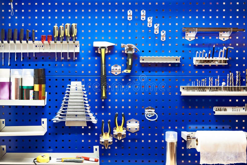 Tools on the Wall in Workshop Stock Photo - Image of mechanic, hardware ...