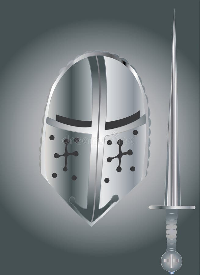 Tools of war-1 stock vector. Illustration of sword, helmet - 83742231