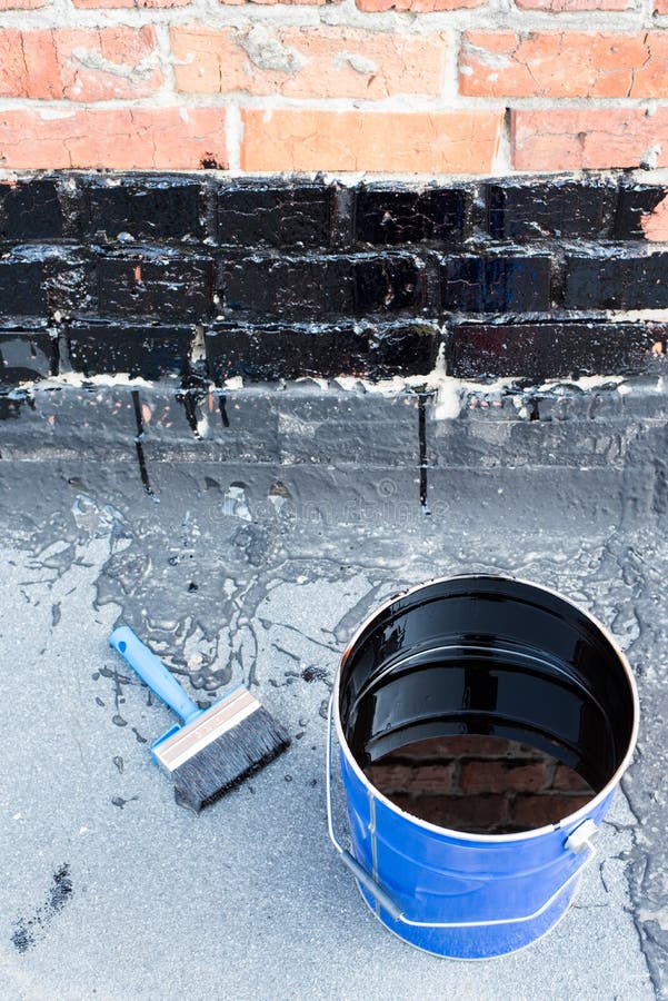 Tools for waterproofing. stock image. Image of pitch - 78247529