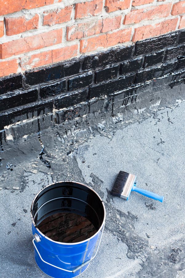 Tools for waterproofing stock photo. Image of concrete - 77308820