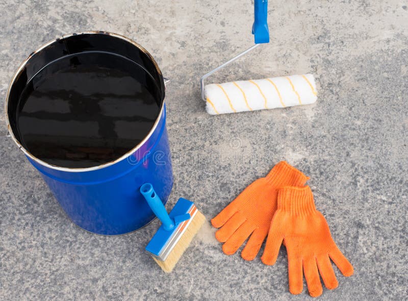 Tools for waterproofing. stock image. Image of polymer - 78247671