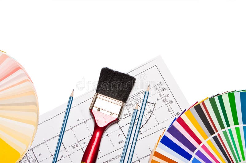 Tools on white stock image. Image of designer, creativity - 8599623