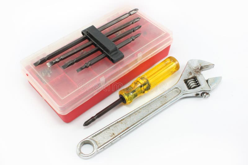 Tools on white background stock photo. Image of repairman - 65305374