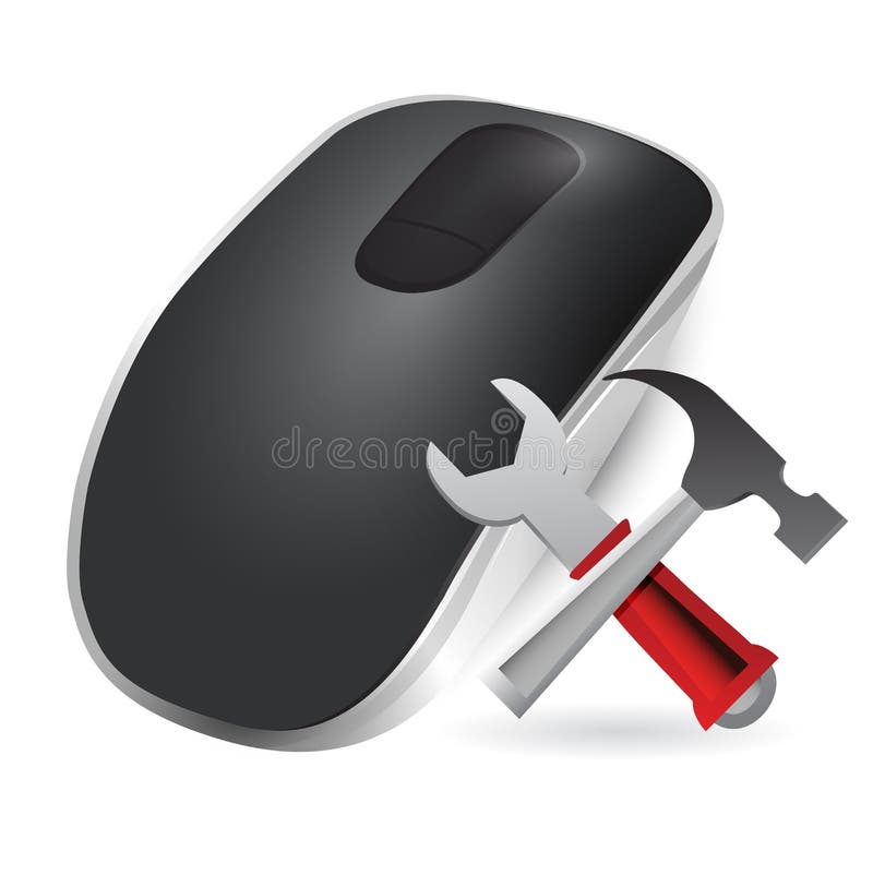 Tools and Wireless Computer Mouse Stock Illustration - Illustration of ...