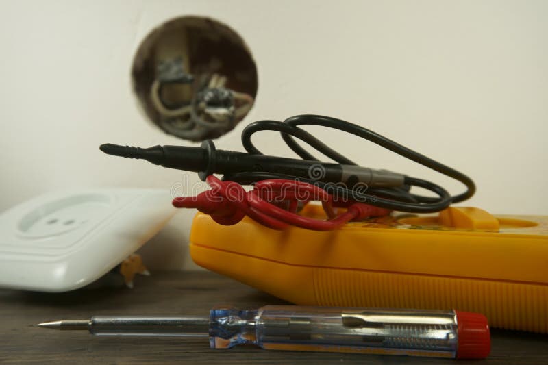 Tools for Wiring a Domestic Electrical Wall Socket Stock Image - Image ...