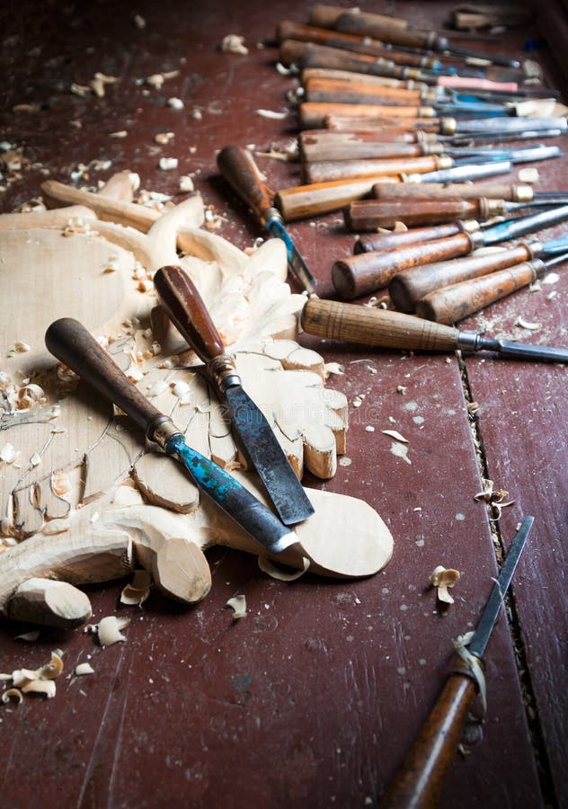 Tools of the woodcarver stock image. Image of carpentry - 42433289