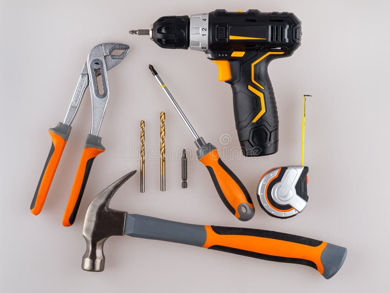 Tools for Work and Repair, Screwdriver, Hammer, Screwdriver, Keys and ...