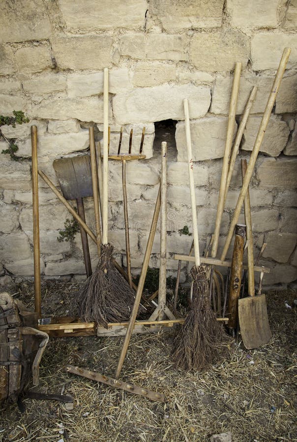 Tools for Working on a Farm Stock Image - Image of agriculture, brown ...