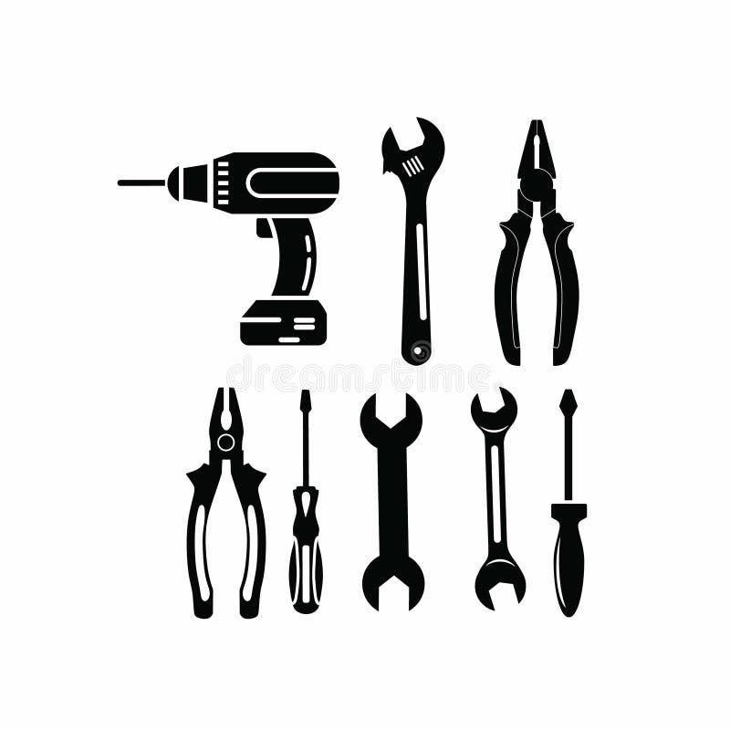 Tools and Workshop Equipment Vector Stock Vector - Illustration of ...