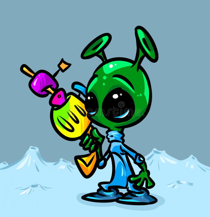 Alien Blaster Icon, Outline Style Stock Vector - Illustration of ...