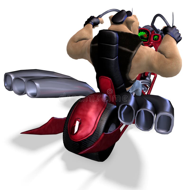 Toon Animal Big Pig As a Biker Stock Illustration - Illustration of ...