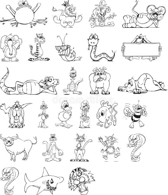 Toon Animal Silouettes stock vector. Illustration of model - 3762862