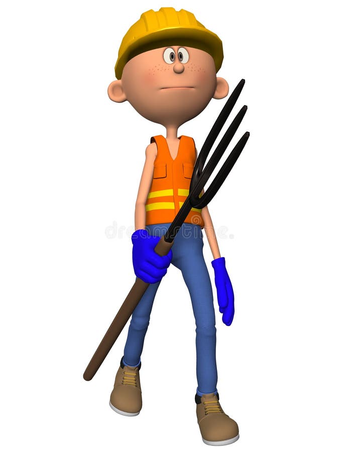 Toon Figure Worker stock illustration. Illustration of working - 40292800