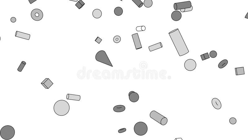 Gray Geometric Shape Rotating on White Background. Modern Loop Able ...