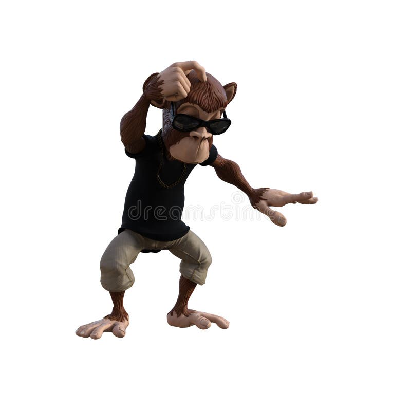 Toon Monkey Poses for Your Composition. Stock Illustration ...